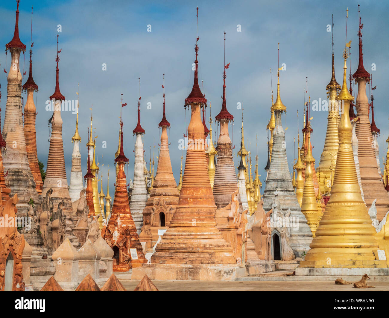 The Shwe Indein burial stupas Stock Photo - Alamy