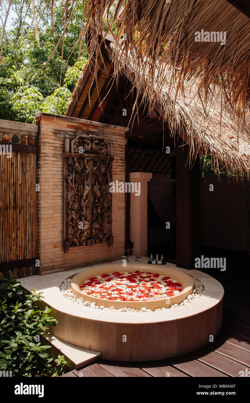 MAR 18, 2014 Krabi, THAILAND - Asian Thai tropical wellness Spa Concept ...