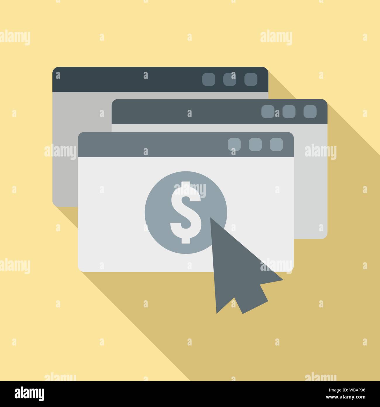 Web money page icon. Flat illustration of web money page vector icon ...