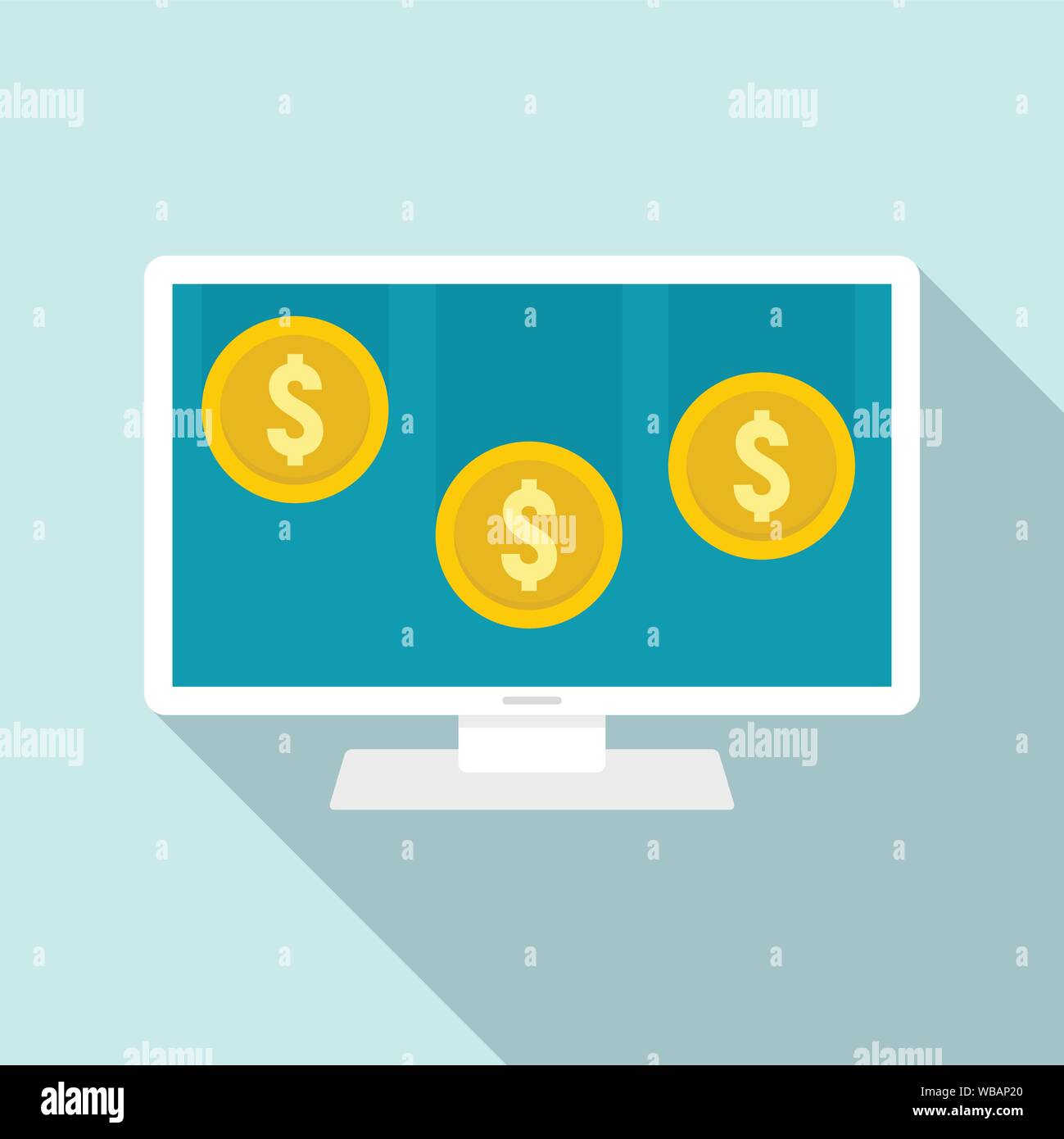 Web gold coins icon. Flat illustration of web gold coins vector icon ...