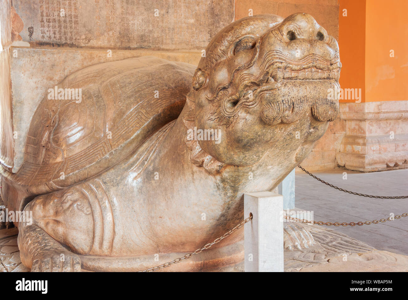 Stone turtle in the stele pavilion on the Sacred Road to the Ming ...