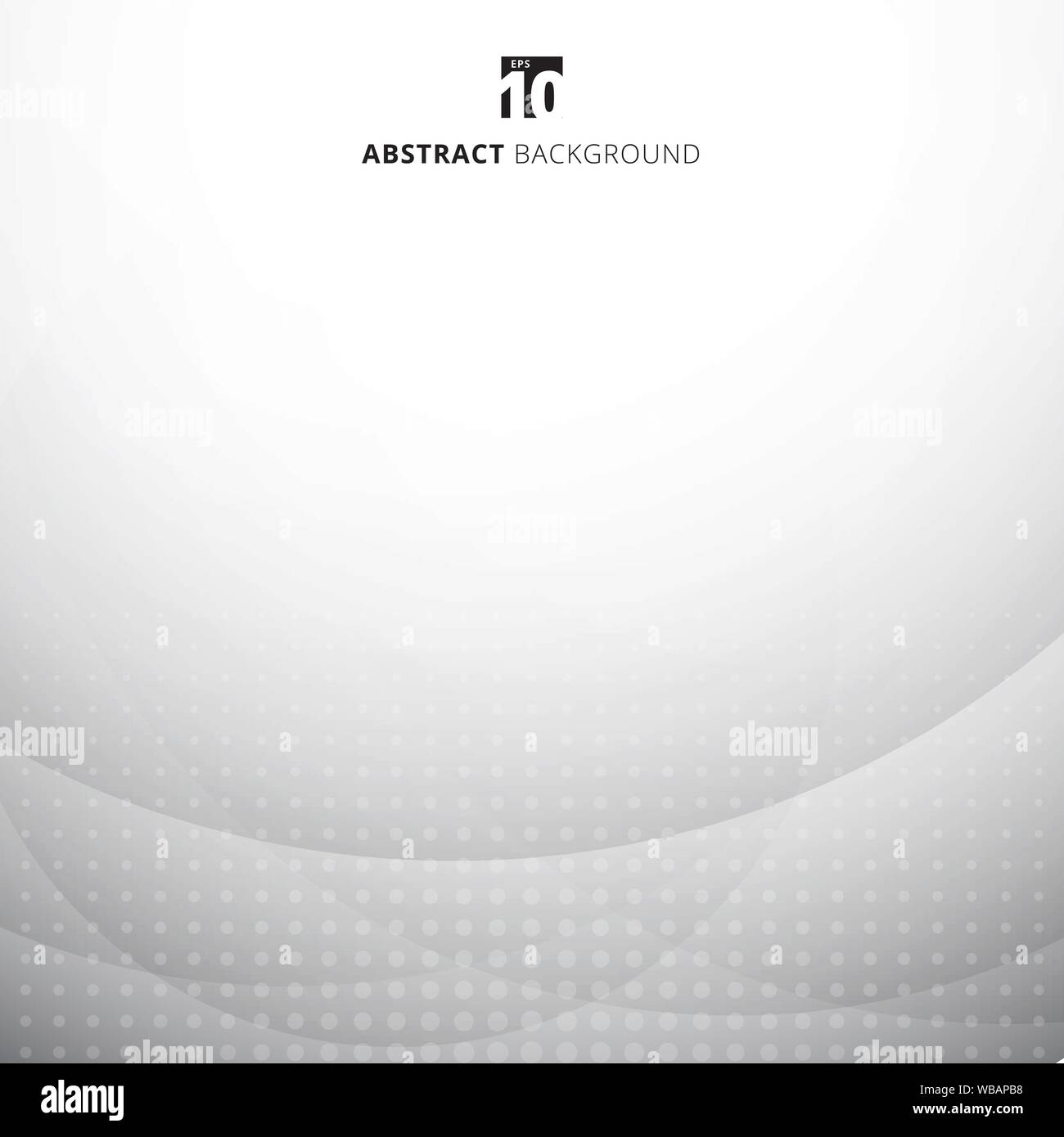 Abstract White Background With Gray Circles And Curve Overlapping