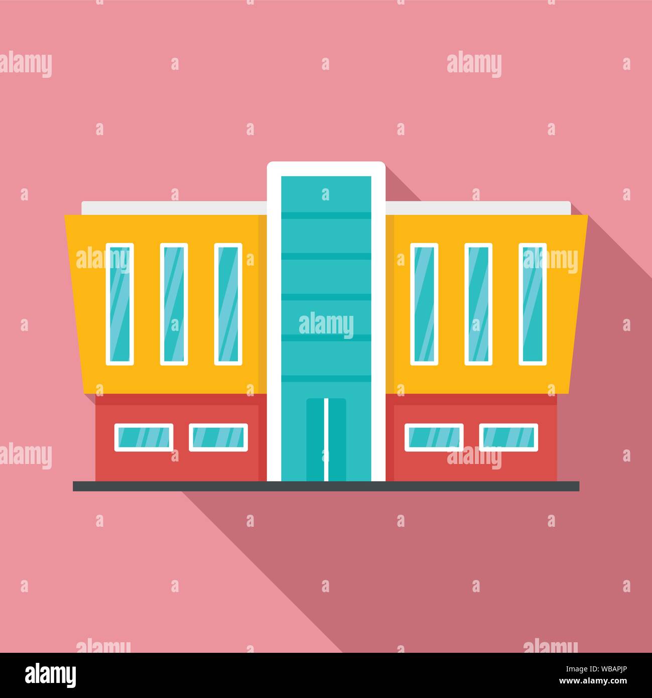 Mall building icon. Flat illustration of mall building vector icon for ...