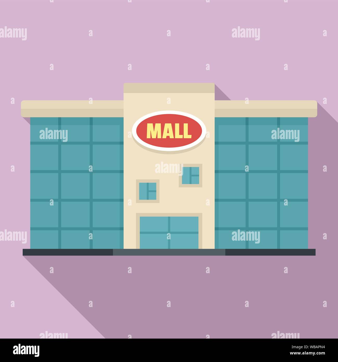 Local city mall icon. Flat illustration of local city mall vector icon ...