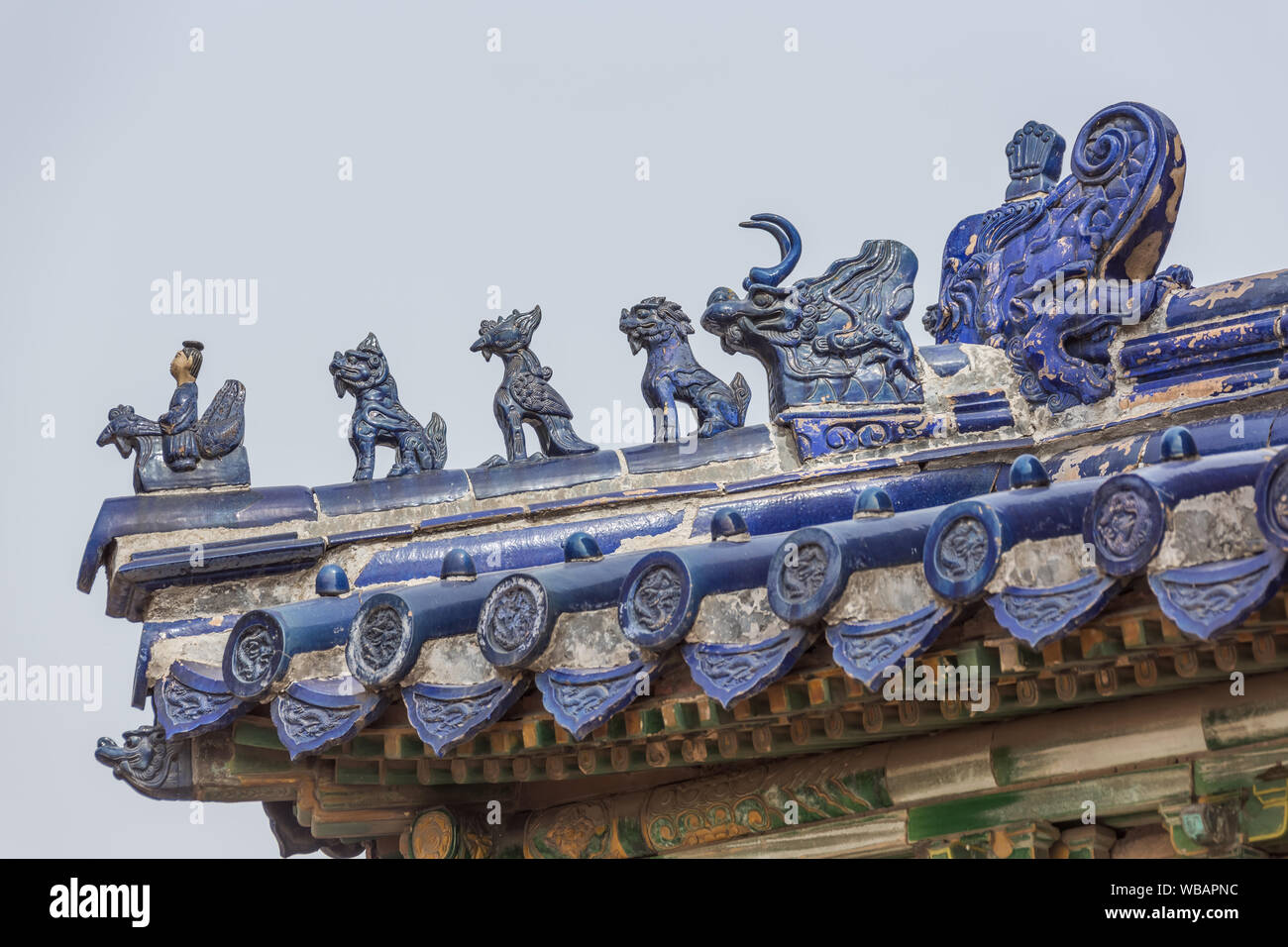 Imperial roof decoration on a building in the Temple of Heaven Stock ...