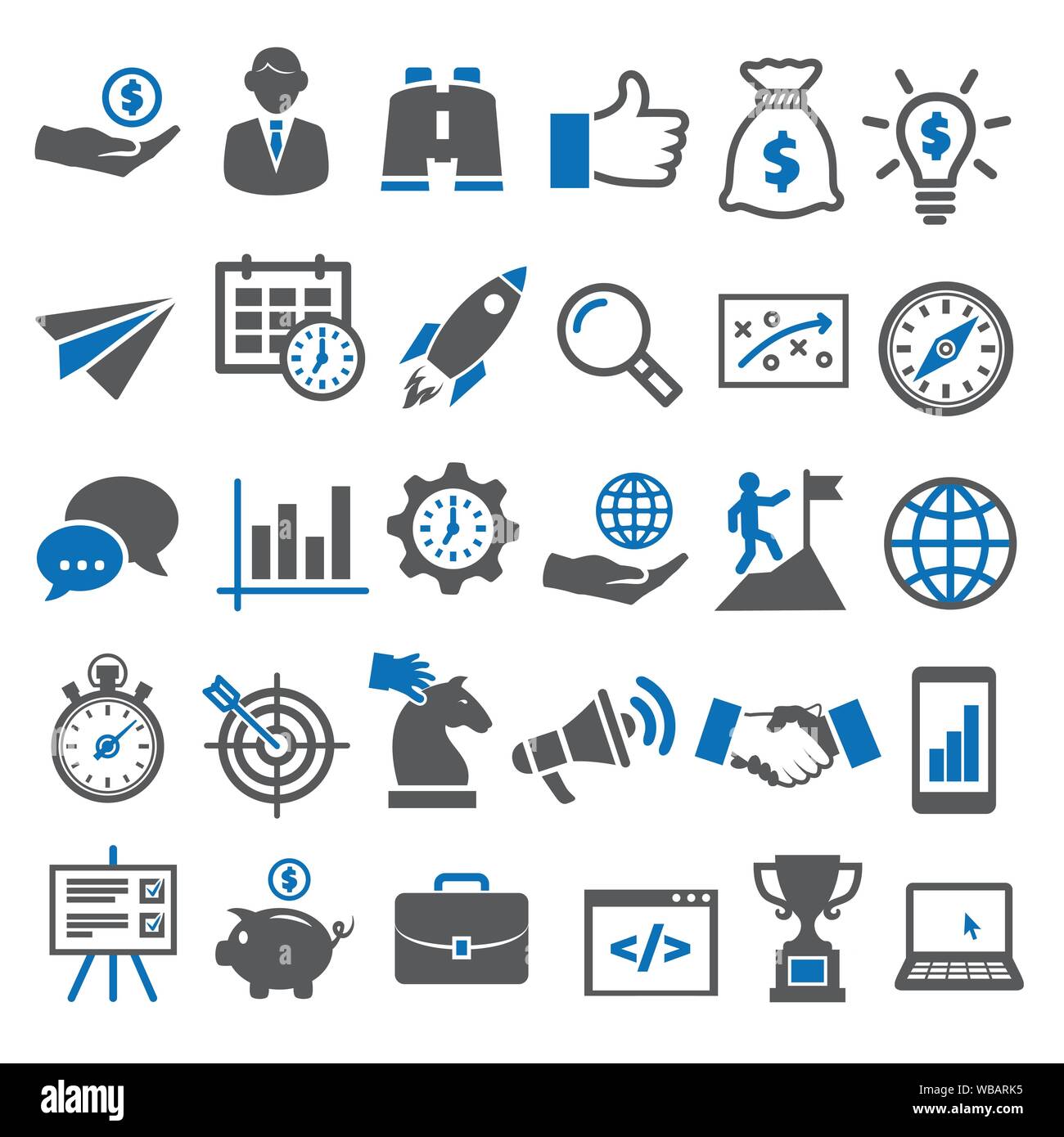 Business icons set. Icons for business, management, finance, strategy ...