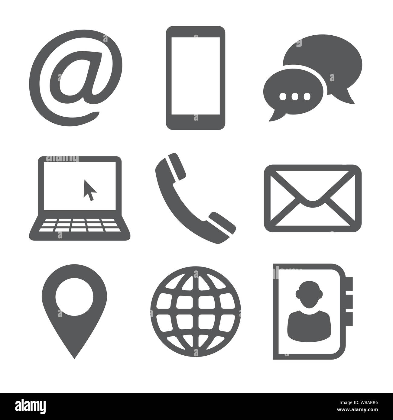 Contact icons email Stock Vector Images - Alamy
