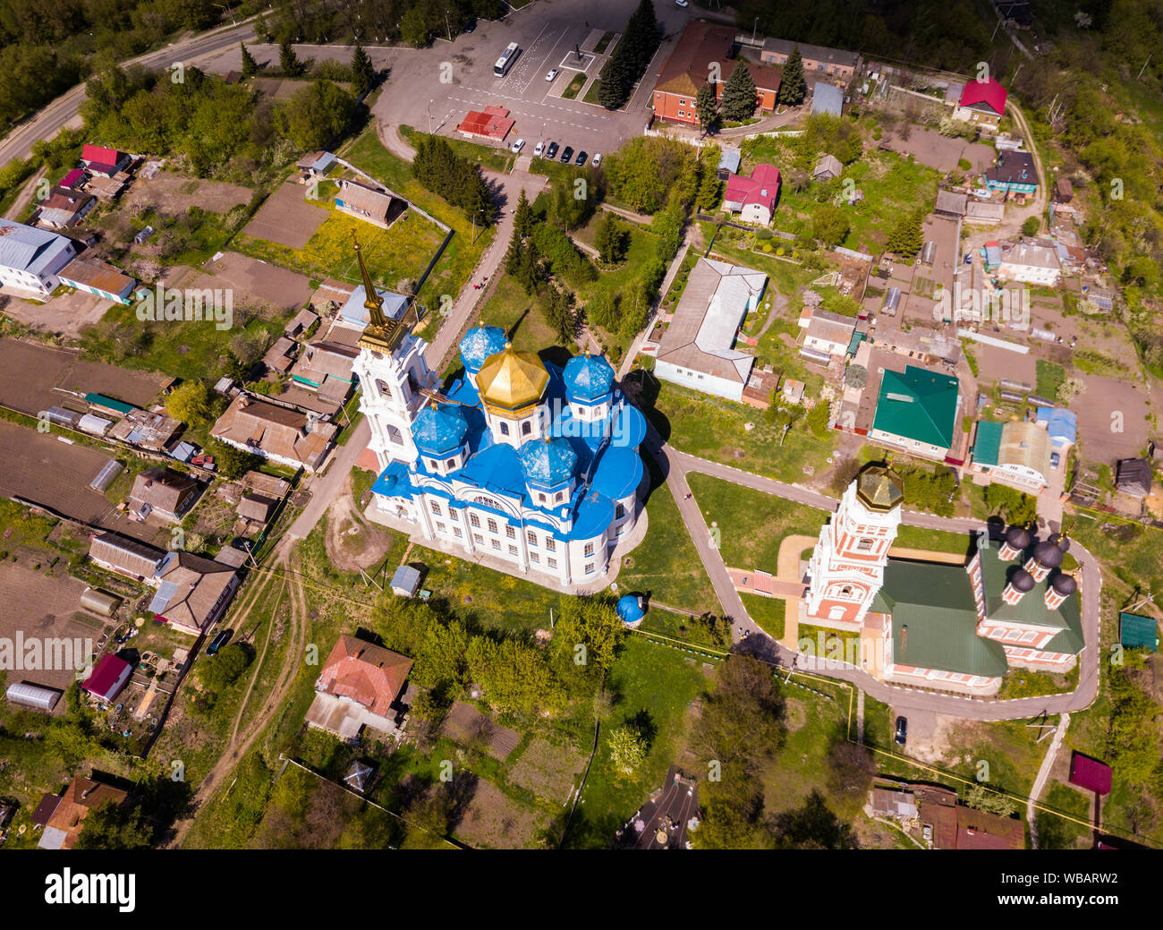 Picturesque rural landscape of small Russian town of Bolkhov with ...