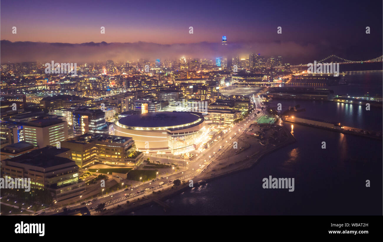 San Francisco, California / USA - August 24, 2019: Aerial View of the ...