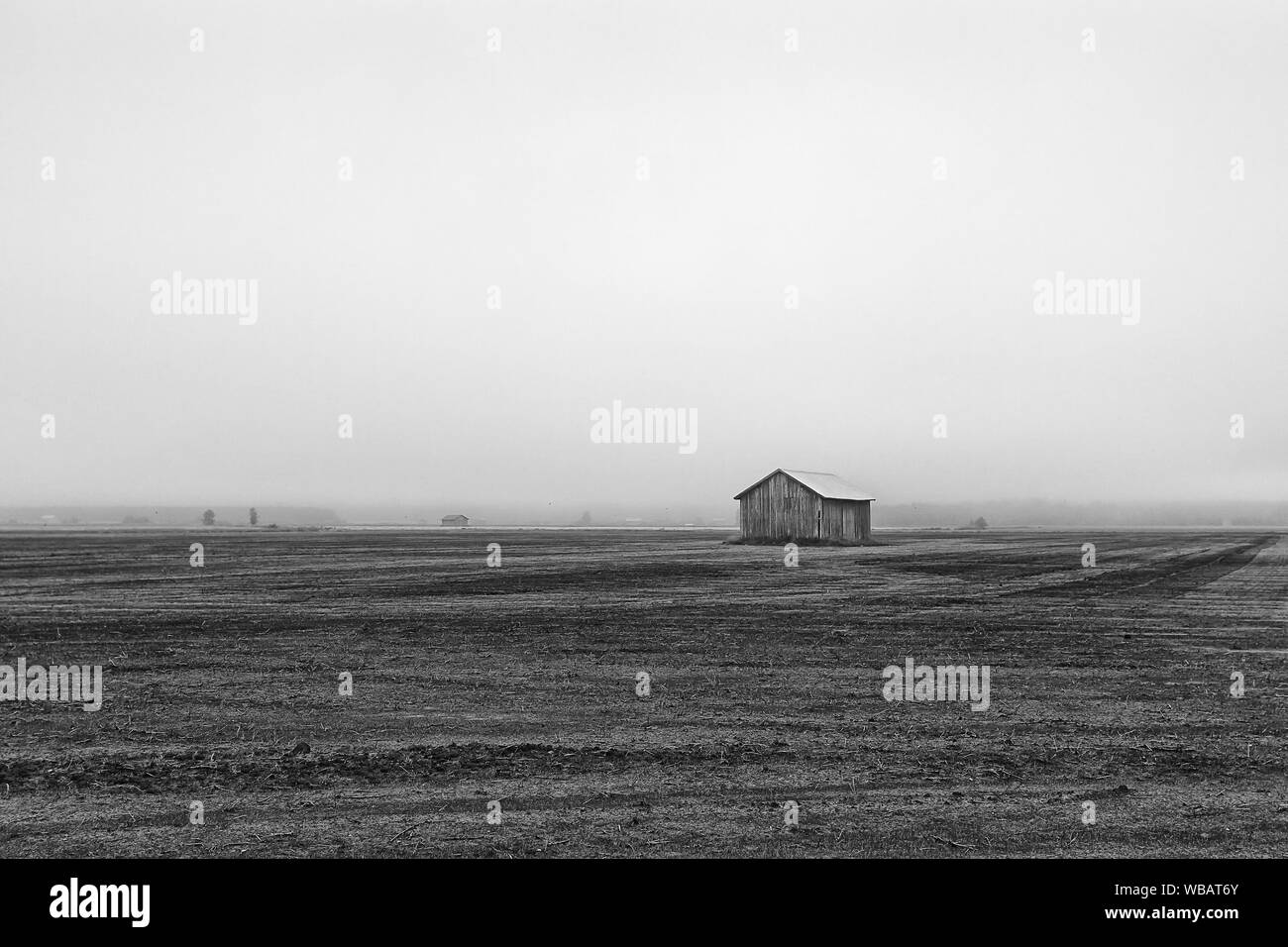 Old small farm house Black and White Stock Photos & Images - Alamy