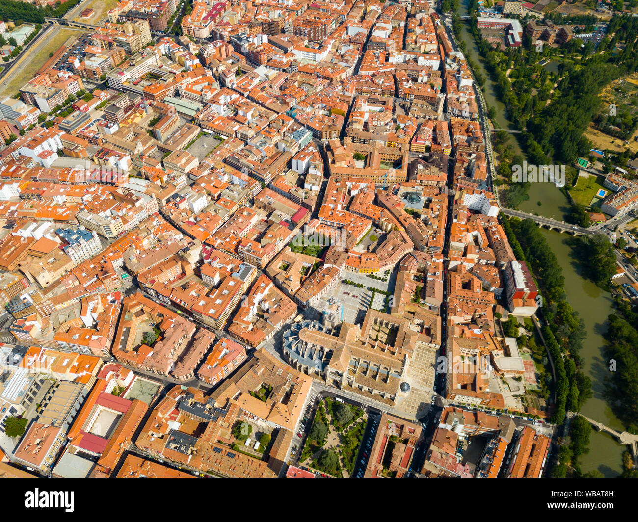 Aerial view on the city Palencia. Spain Stock Photo - Alamy