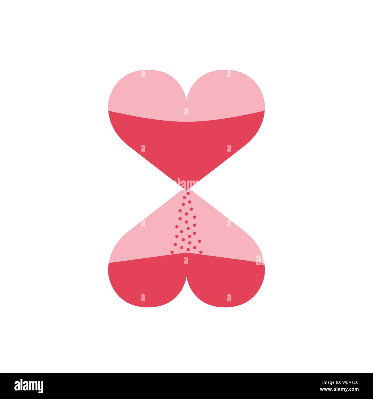 Two hearts in the form of hourglass. Design for Valentine's day. Vector ...
