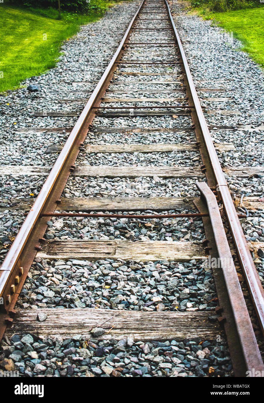 Old railway track at coal mining village Stock Photo - Alamy