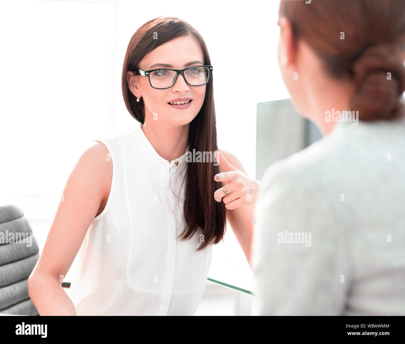 Businessman sit desk talking client hi-res stock photography and images ...