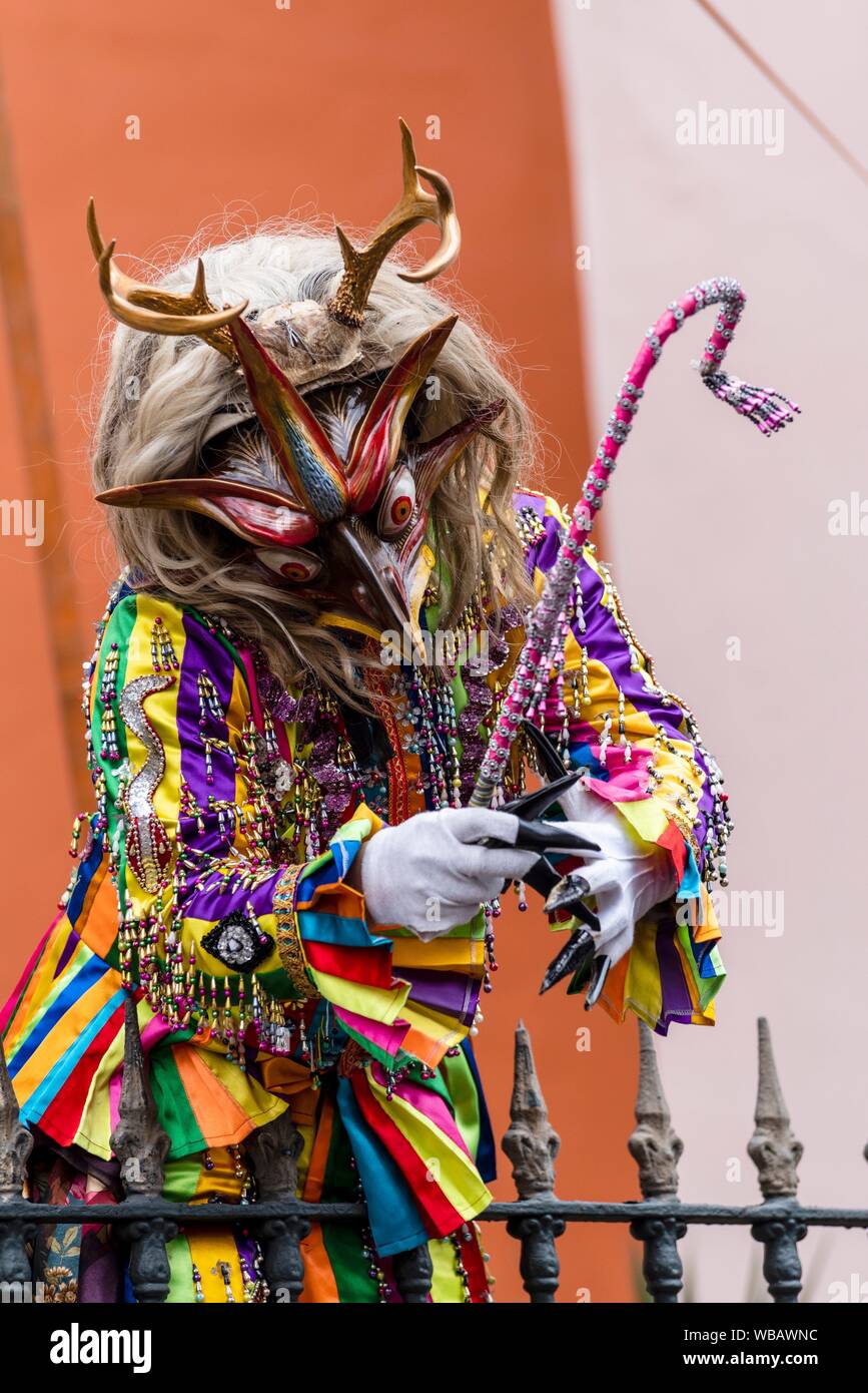 Procession of the Virgen del Carmen of Paucartambo (Cusco), characters ...