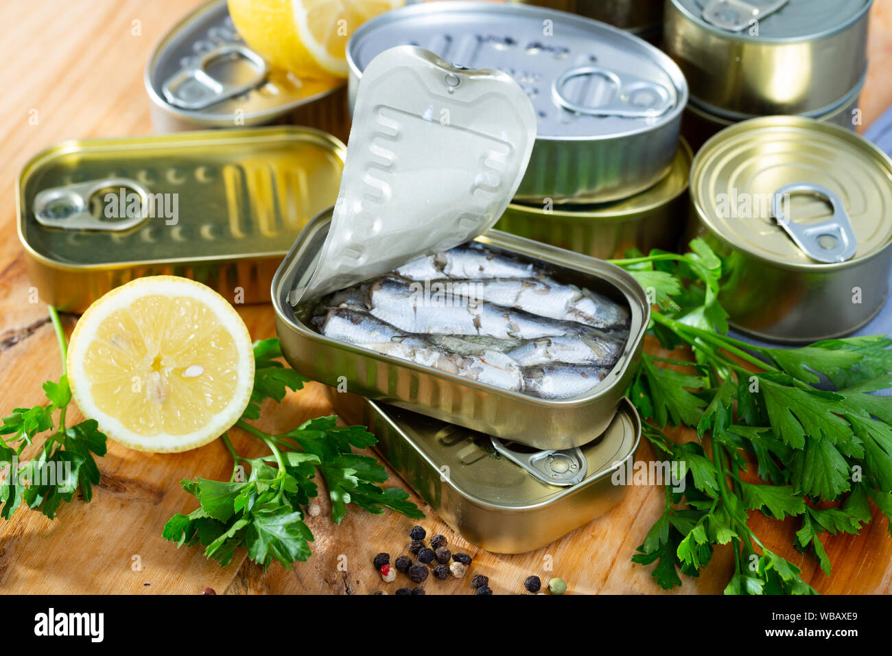 Pilchards tin hi-res stock photography and images - Alamy
