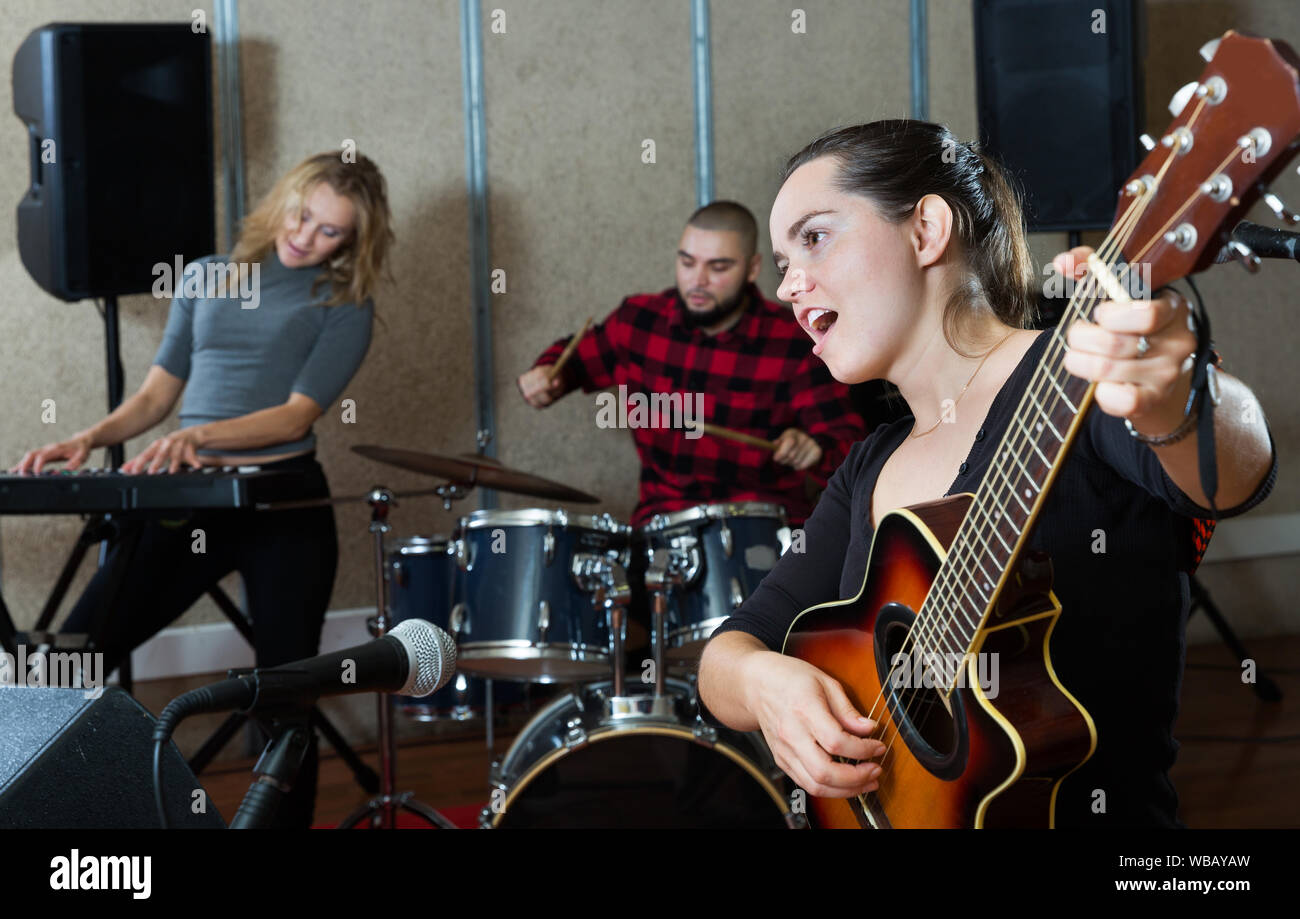 Female singer drummer performing studio hi-res stock photography and ...