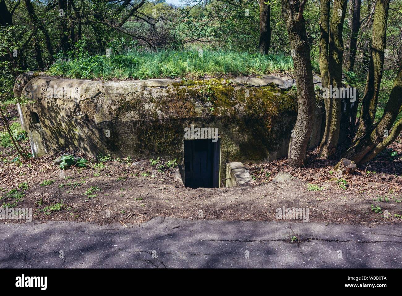 Old bunker in Slovakia next to cycle path along Morava river between ...