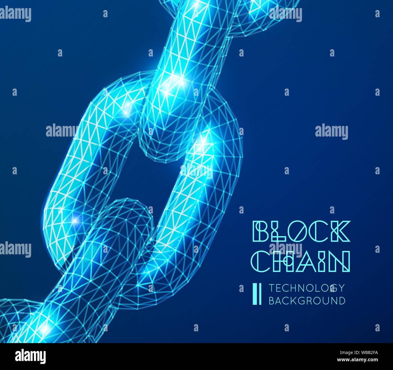 Realistic chain made from line and dot connection. Triangular design ...