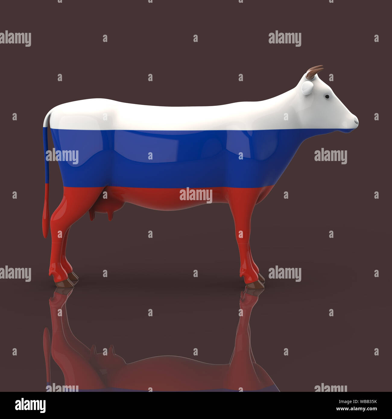 Cow concept - 3D Illustration Stock Photo - Alamy