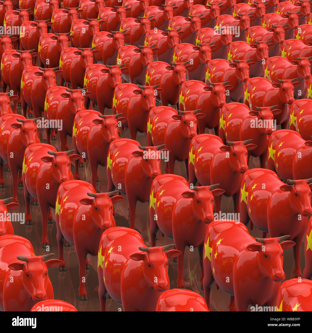 Cow concept - 3D Illustration Stock Photo - Alamy