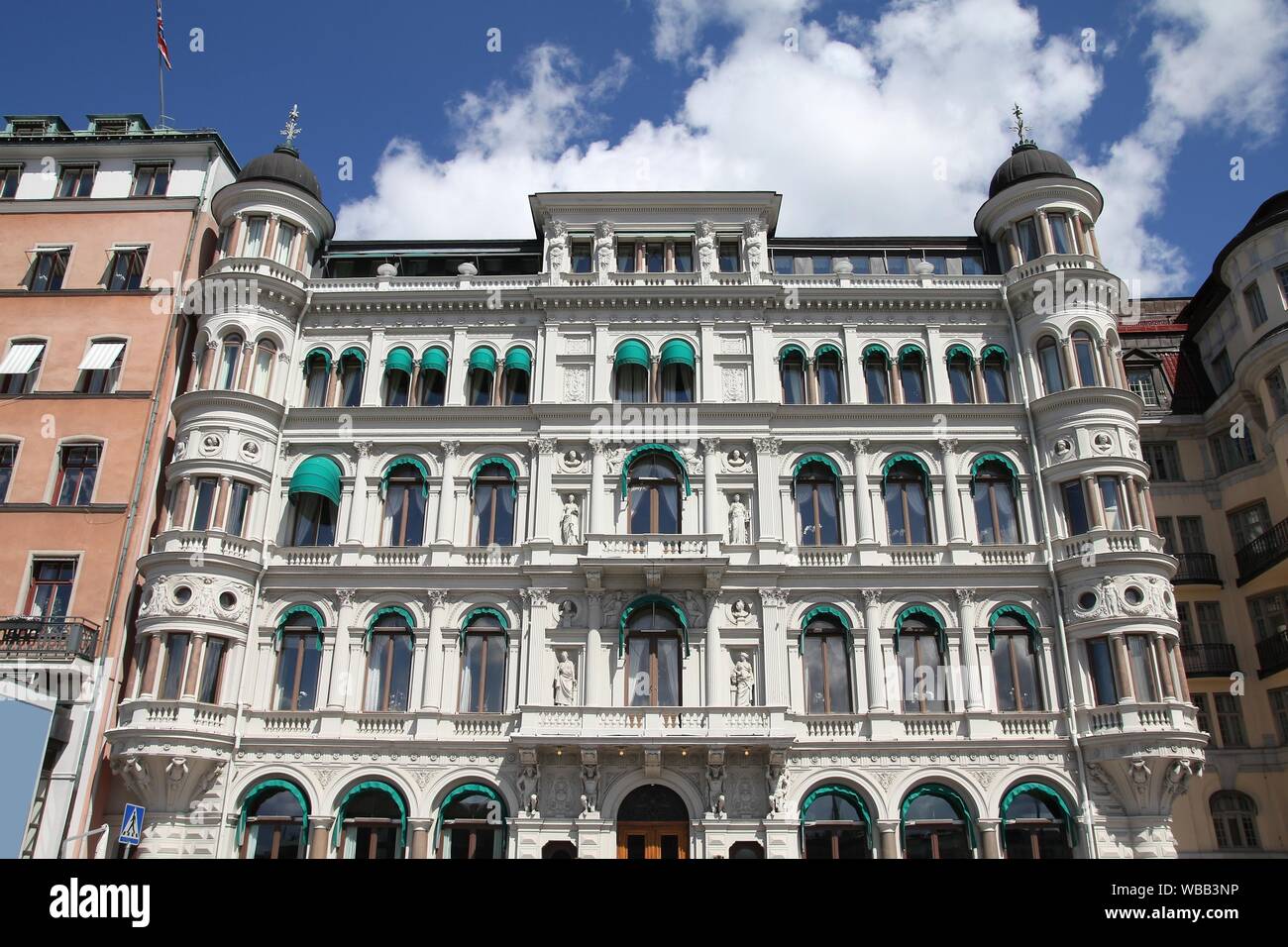 Stockholm, Sweden - old hotel building, vintage architecture Stock ...