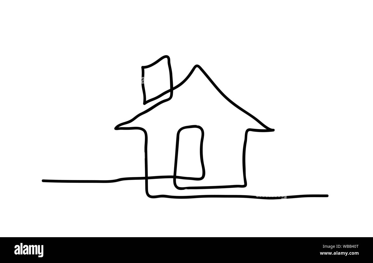 Illustration house black line drawing hi-res stock photography and ...