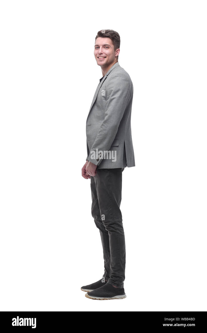 serious young man looking forward. isolated on white Stock Photo - Alamy