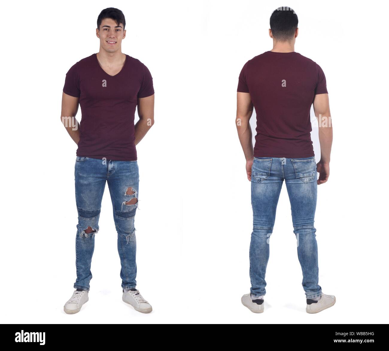 Man face front view smile young Cut Out Stock Images & Pictures - Alamy