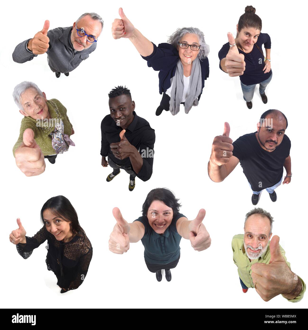 Group people showing thumbs up Cut Out Stock Images & Pictures - Alamy
