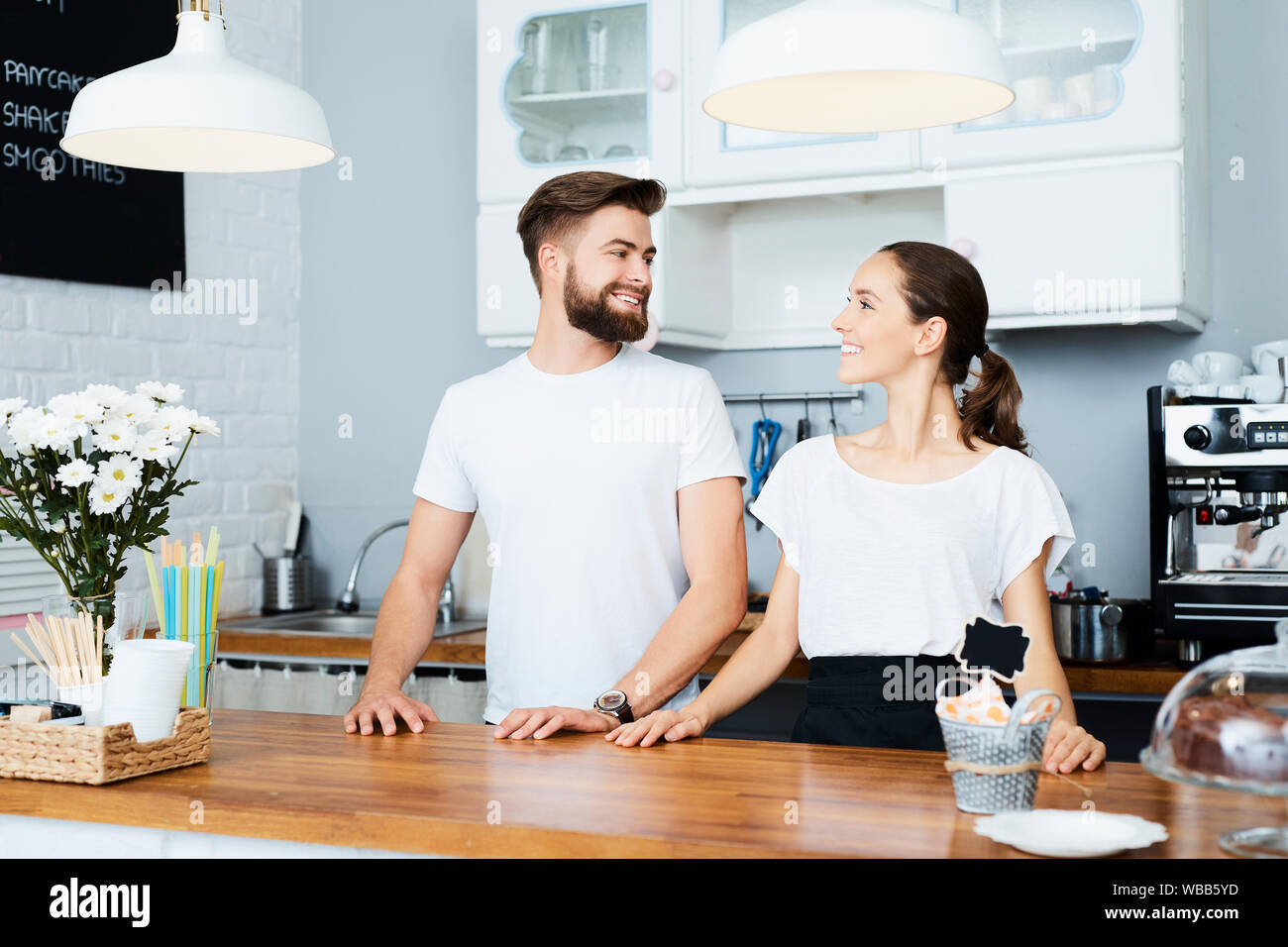 Man behind bar counter hi-res stock photography and images - Alamy