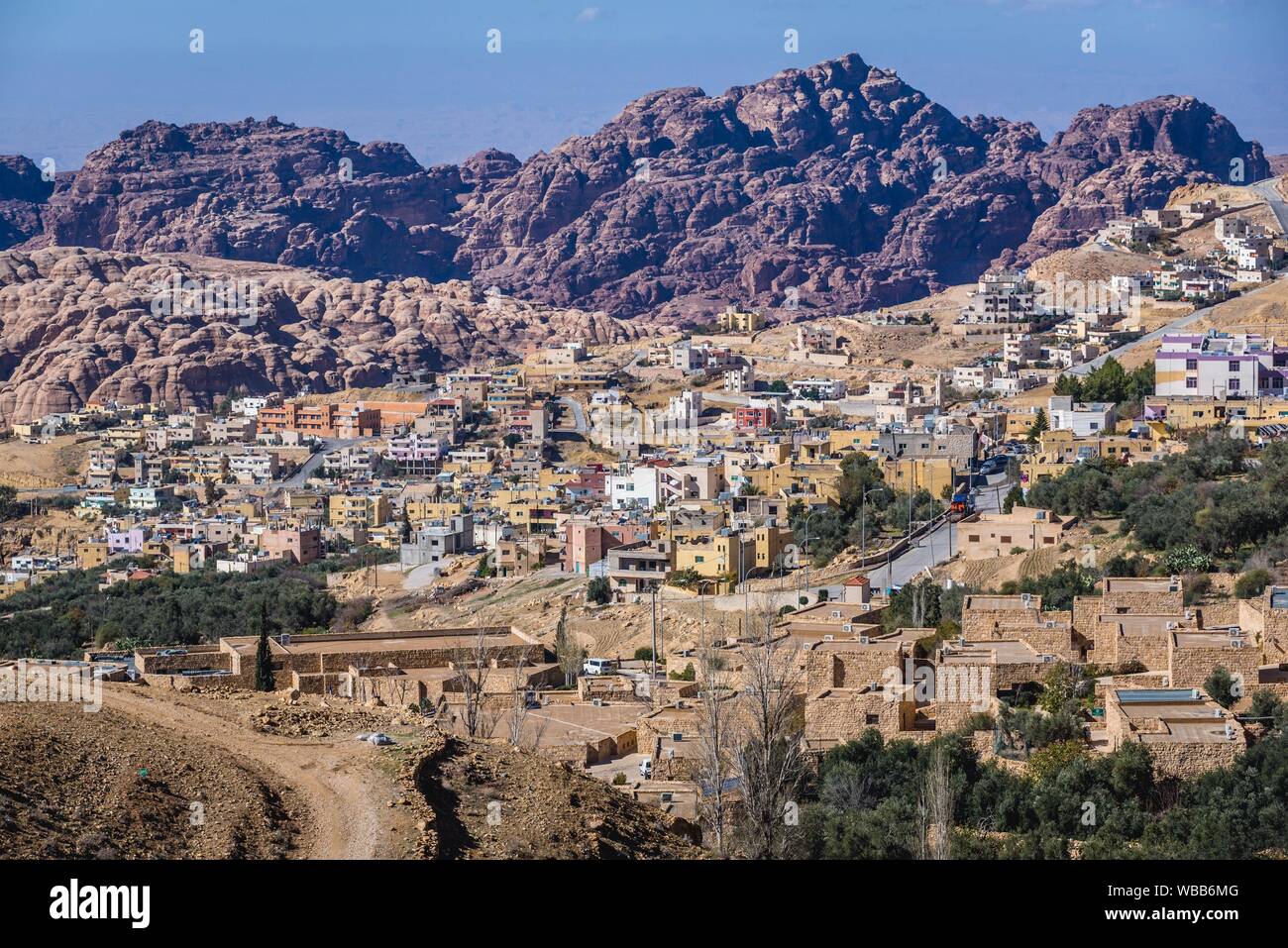 Wadi Musa town in southern Jordan Stock Photo - Alamy
