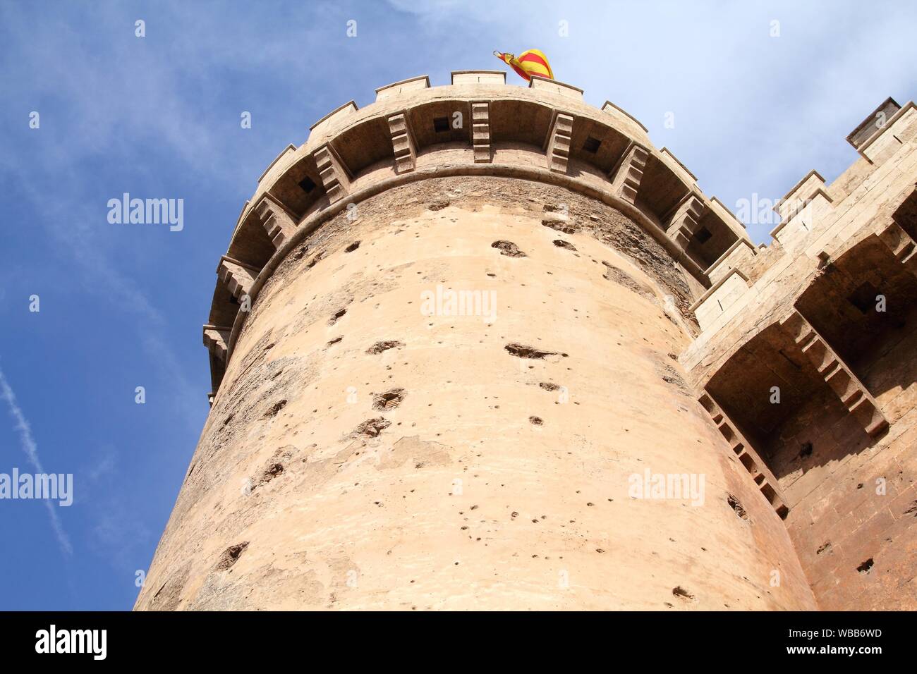 Valencia, Spain - old fortification in city walls. Torre Quart Stock ...