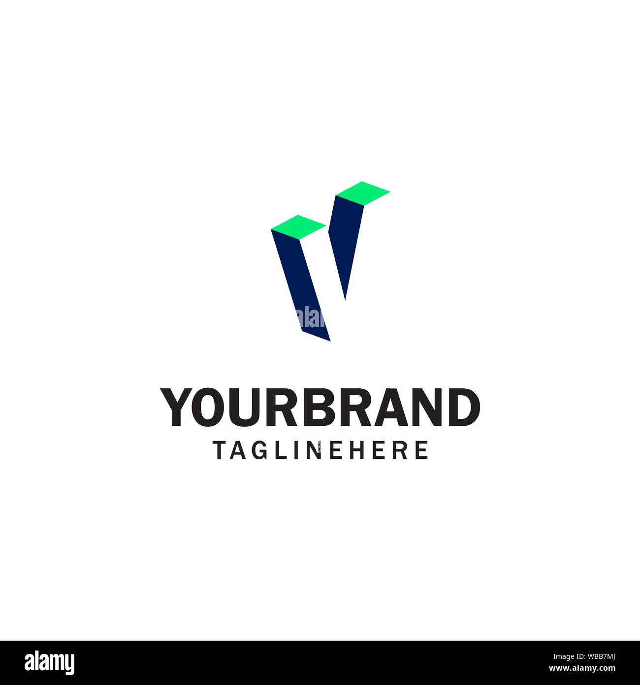 V Letter logo in negative space vector design template elements Stock ...