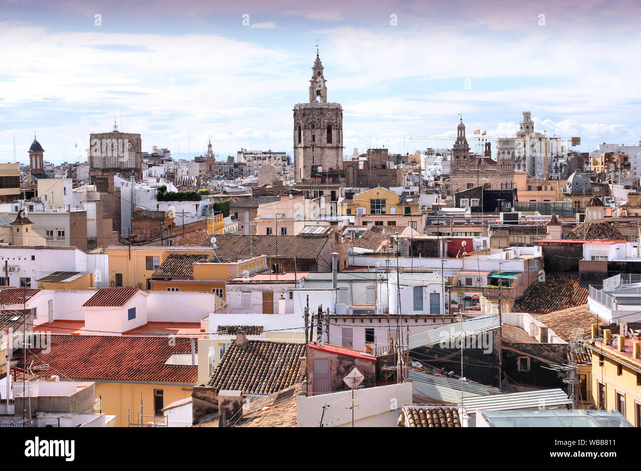 Valencia, city in Spain. Aerial view of the old town Stock Photo - Alamy