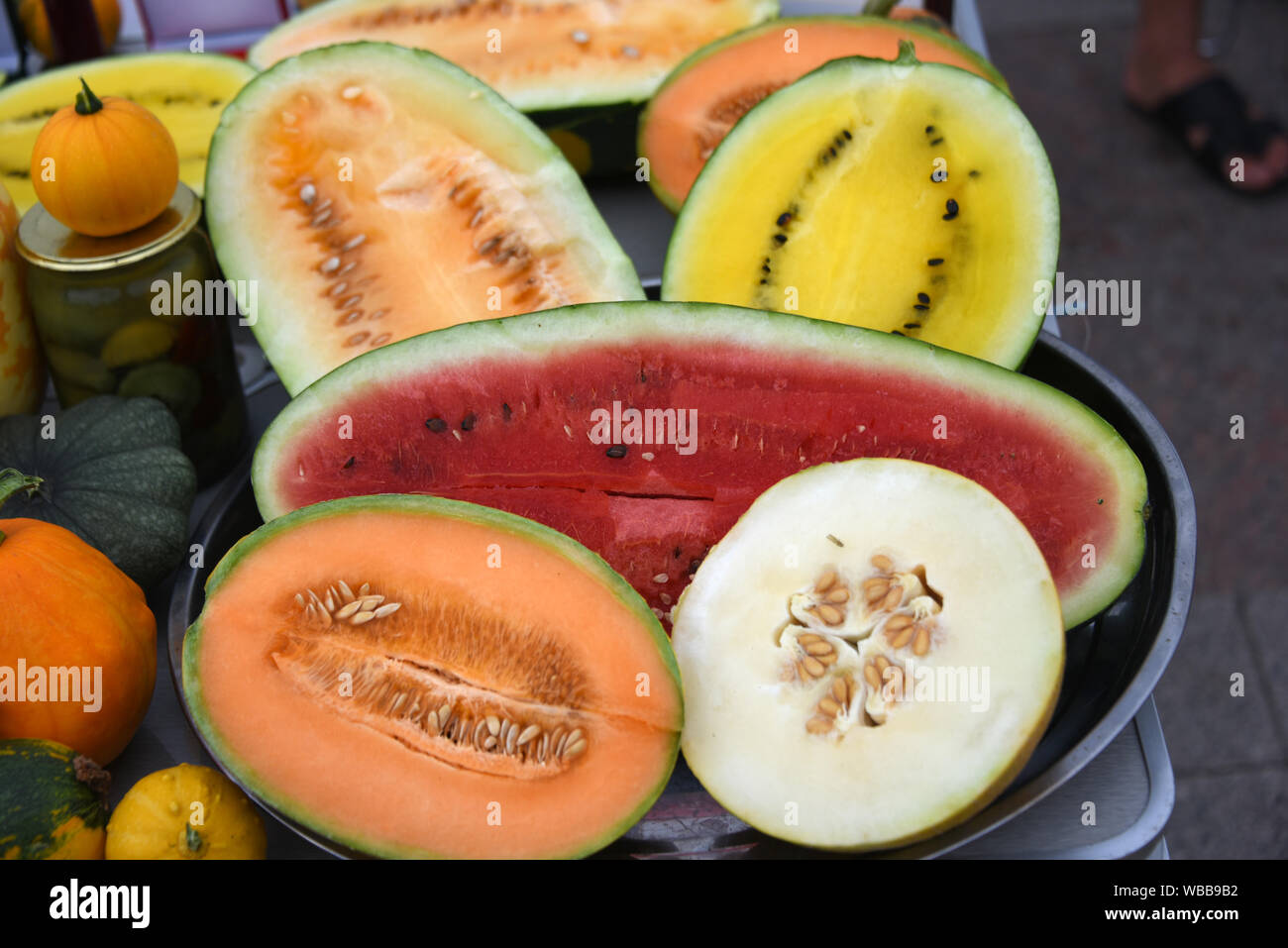 Different Colored Watermelons