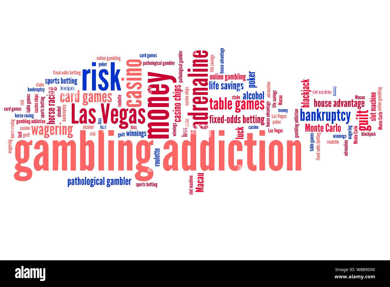 Gambling addiction concepts word cloud illustration. Word collage ...