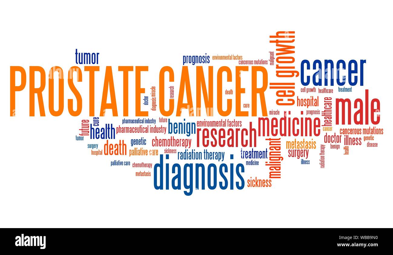 Prostate cancer word collage concept. Serious disease treatment Stock ...