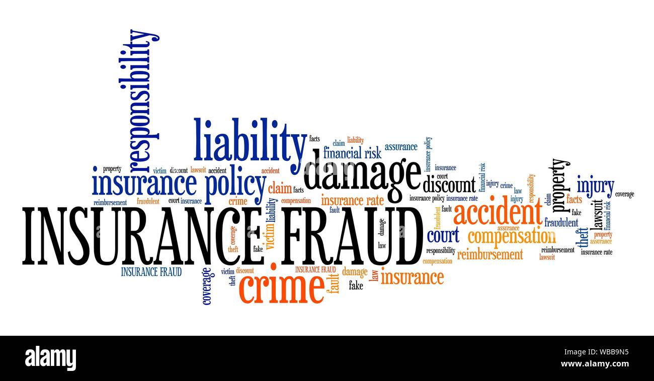Insurance fraud - financial crime. Tag cloud concept Stock Photo - Alamy