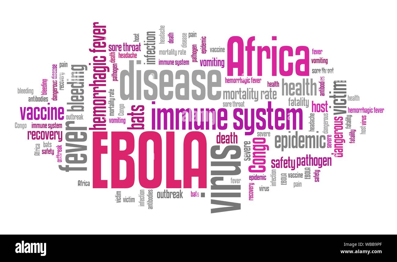 Ebola - virus disease in Africa. Word cloud sign Stock Photo - Alamy