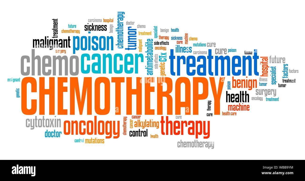 Chemotherapy treatment - cancer treatment type word cloud Stock Photo ...