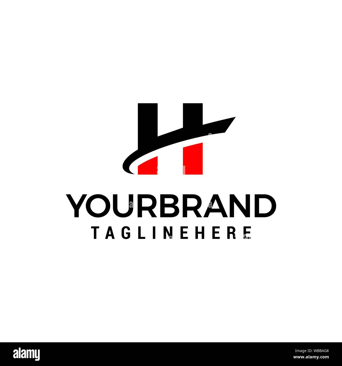 initial letter H logo with slice element graphic vector template Stock ...