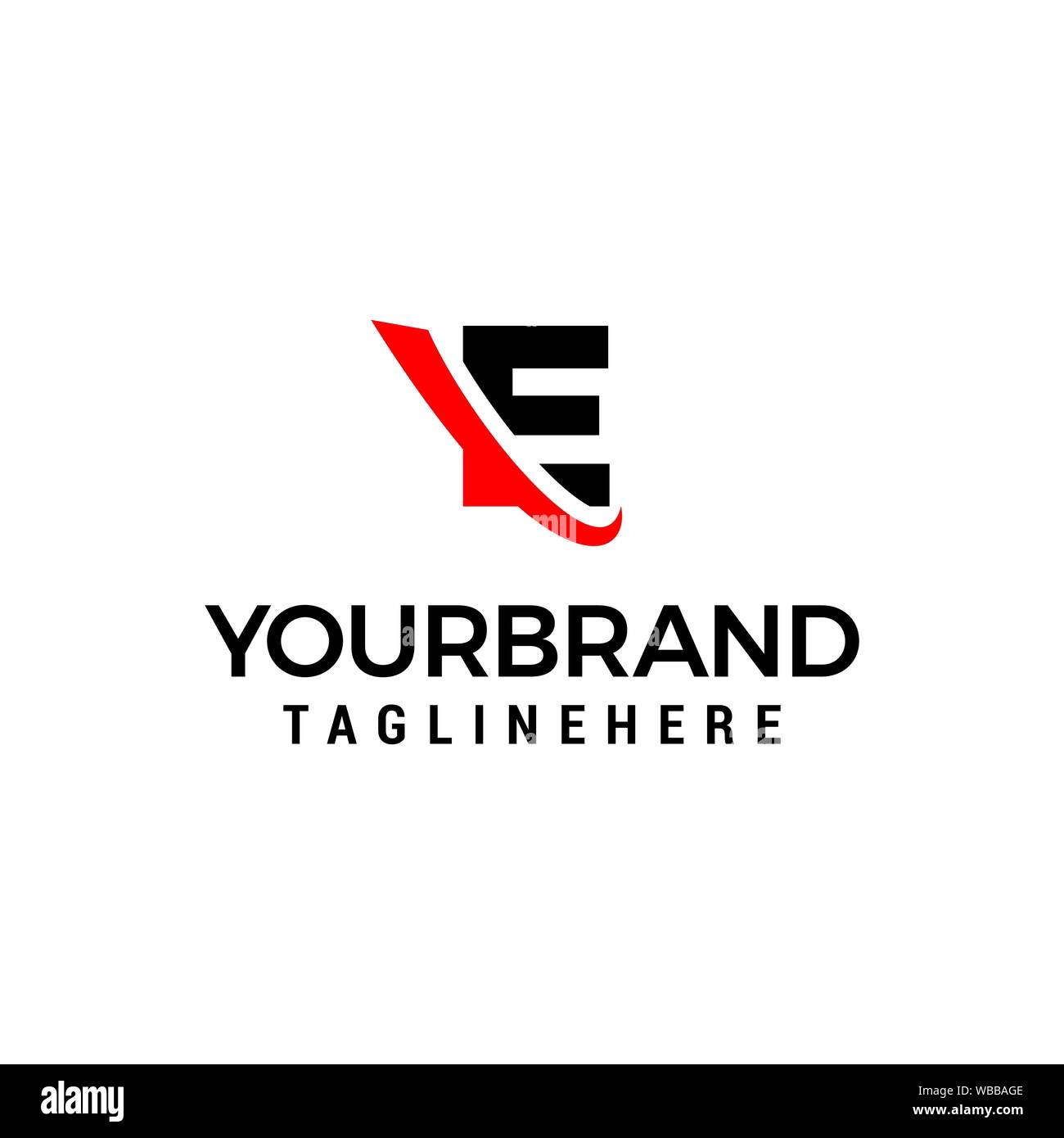 initial letter E logo with slice element graphic vector template Stock ...