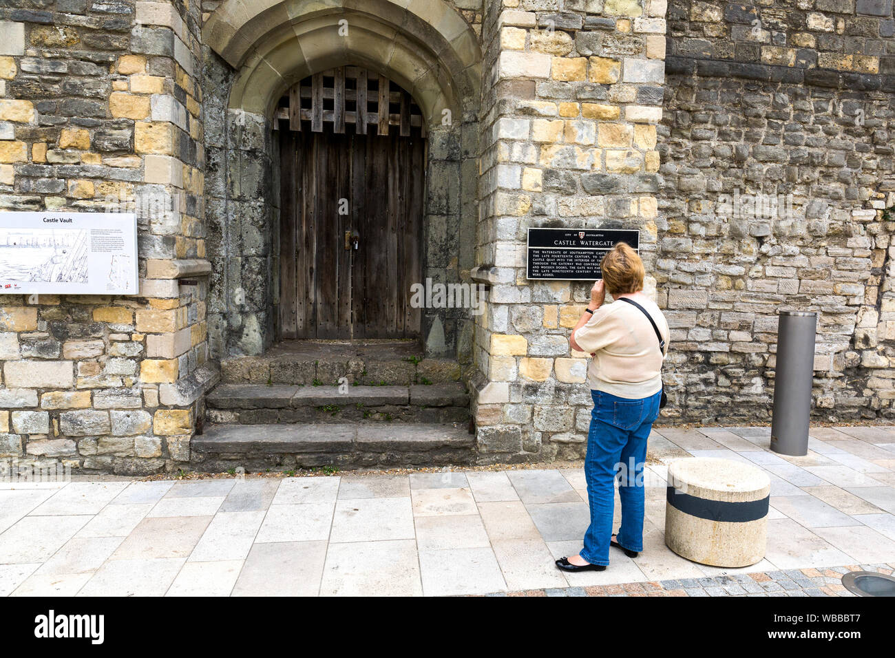 Tourist information signs. Southampton City Walls .Southampton England ...