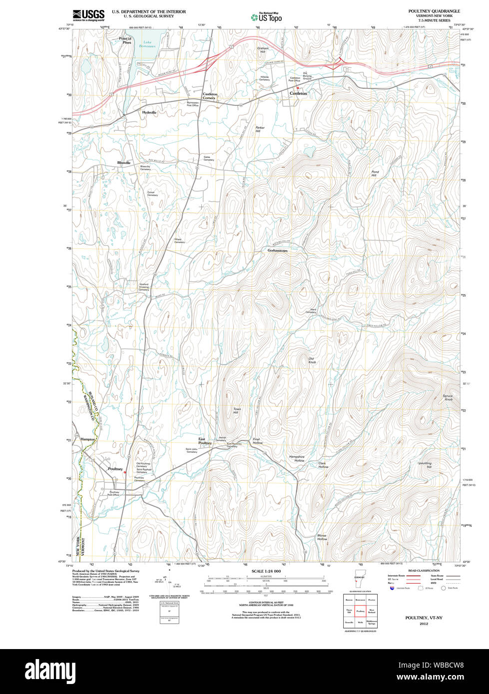 Poultney map hi-res stock photography and images - Alamy