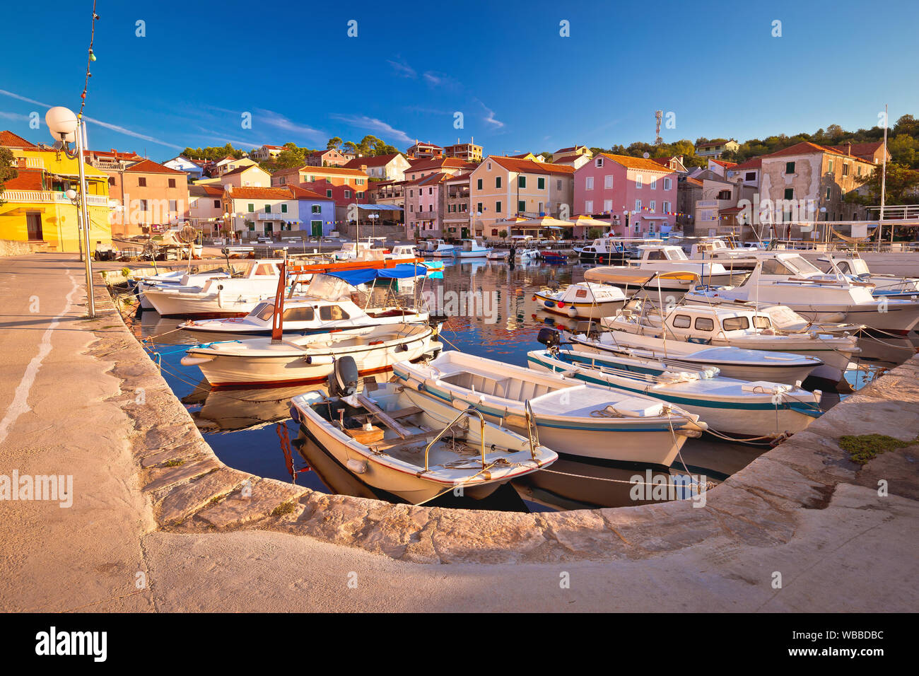 Village of Sali on Dugi Otok island colorful harbor view, Dalmatia ...