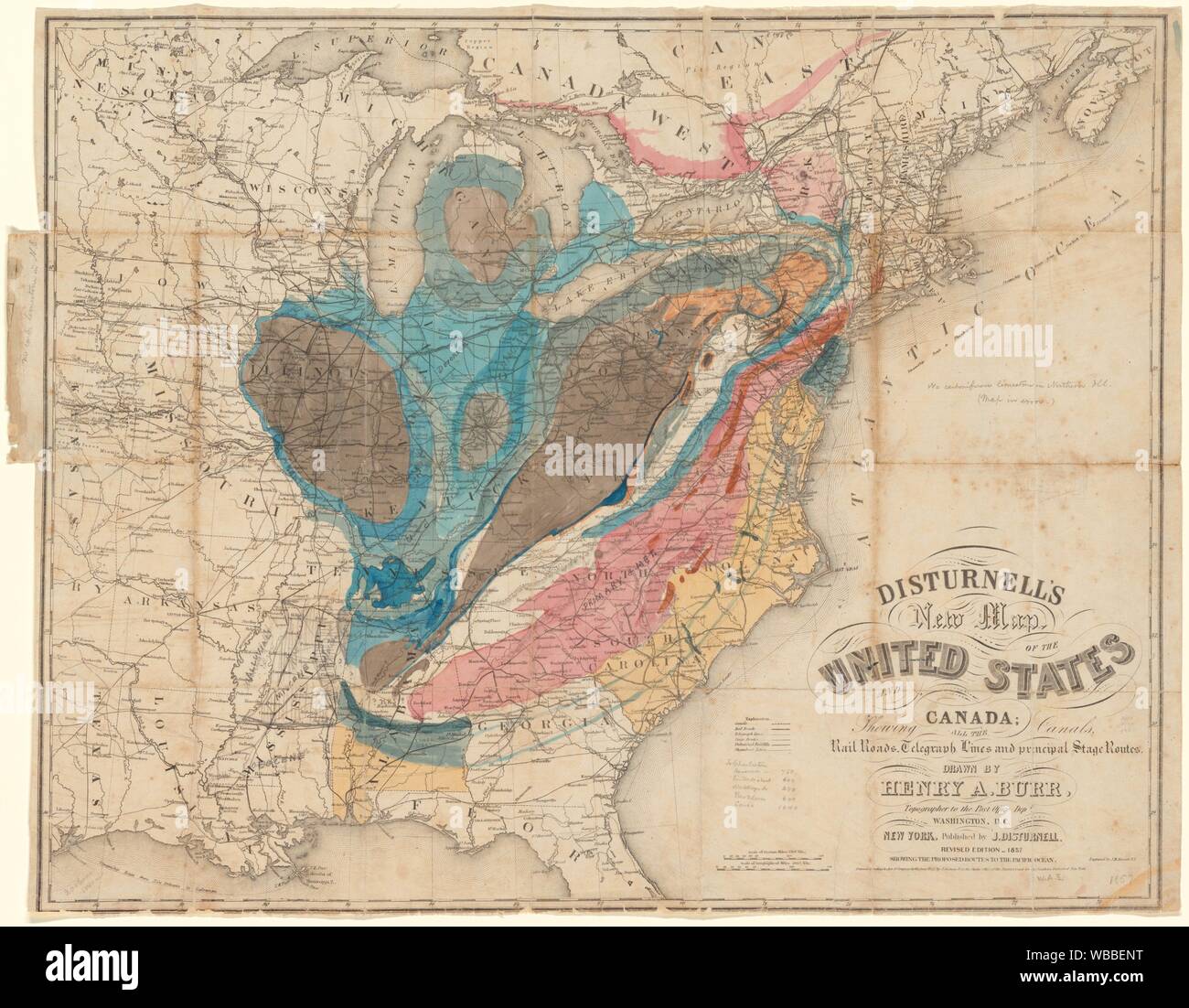 North america line map hi-res stock photography and images - Alamy