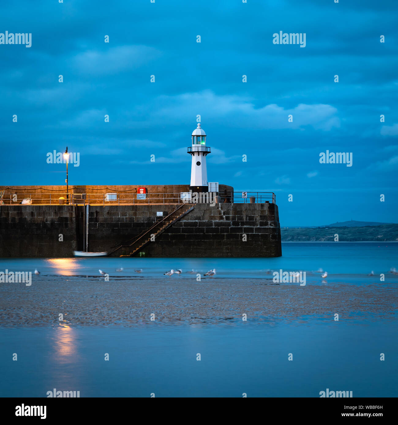 St Ives lighthouse Stock Photo - Alamy