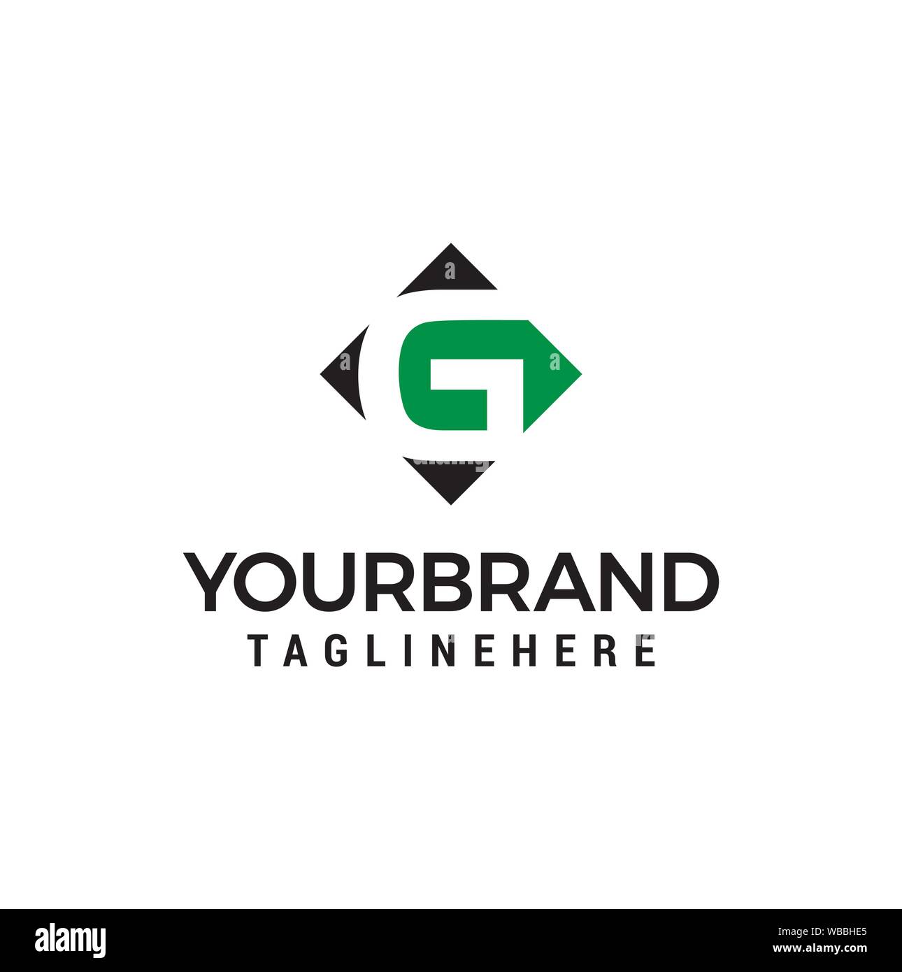 letter G negative space square logo vector design template Stock Vector ...