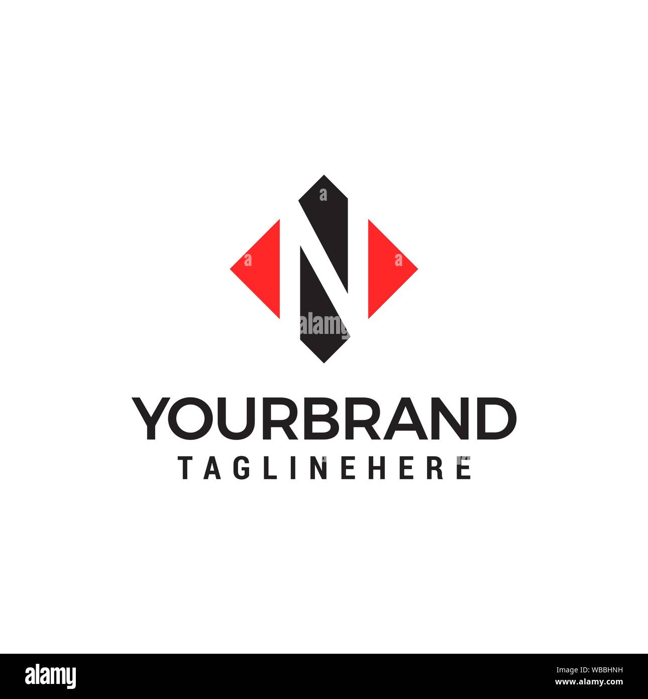 letter N negative space square logo vector design template Stock Vector ...